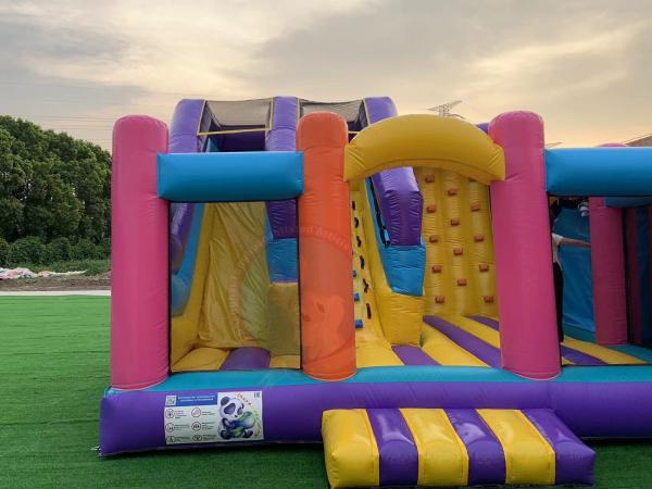 Quality Custom Inflatable Fun Park With Bounce House Slide Combo Obstacle Challenges and for sale
