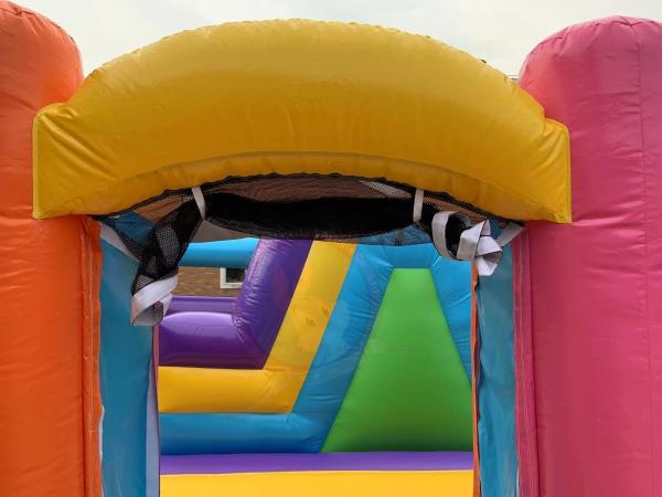 Quality Custom Inflatable Fun Park With Bounce House Slide Combo Obstacle Challenges and for sale