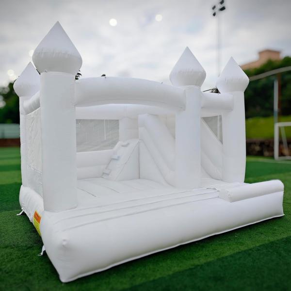 Quality White Wedding Inflatable Bounce House with Slide and Custom Decorations for for sale