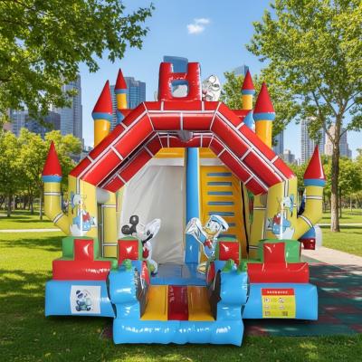 China Commercial Cartoon Inflatable Bouncer Castle Slide PVC Jump Bounce House Inflatable Amusement Park for Kids for sale