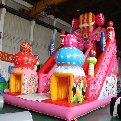 China Inflatable Dry Slide Colorful Candy Inflatable Dry Slide Fashion Design Cheap Inflatable Dry Slide for sale