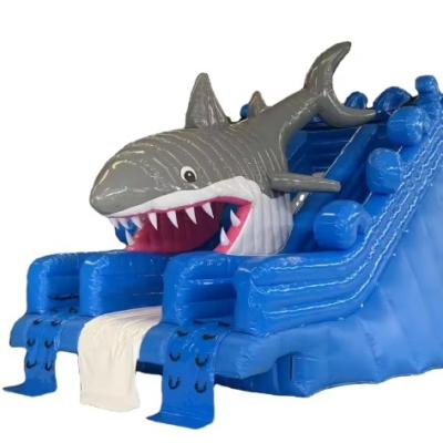 China Hot Sale Huge Inflatable Shark Slide for Kids and Adults Inflatable Water Slide for sale
