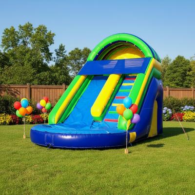 China 2026 Hot Sale Outdoor Water Park Playground Inflatable Water Slide Summer Inflatable Water Slide with Pool for Kids Adults for sale