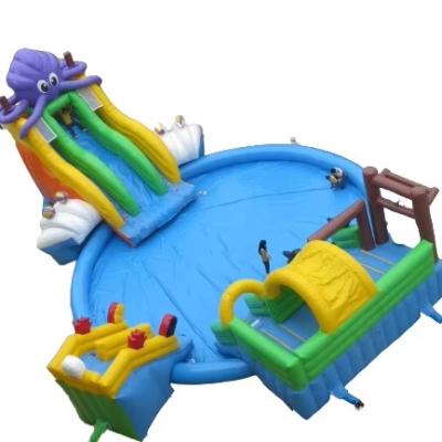 China Popular Inflatable Purple Octopus Water Slide Inflatable Octopus Water Park for Kids and Adults Play Water Games for sale