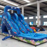 China Inflatable Floating Water Slide with Pool 0.45mm PVC Tarpaulin 2 Year Warranty for sale