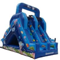 China Inflatable Floating Water Slide with Pool 0.45mm PVC Tarpaulin 2 Year Warranty for sale