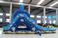 China Inflatable Floating Water Slide with Pool 0.45mm PVC Tarpaulin 2 Year Warranty for sale
