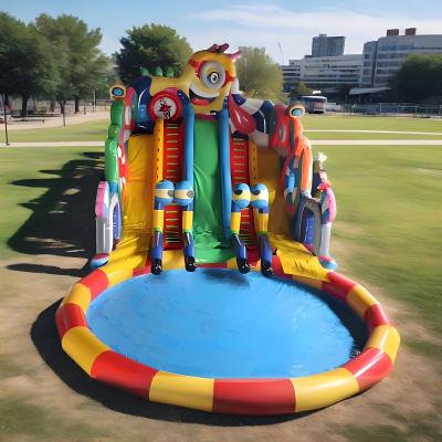 China Popular Commercial PVC Inflatable Water Slide Giant Size Durable Indoor Outdoor Swimming Pool Inflatable Water Park for sale