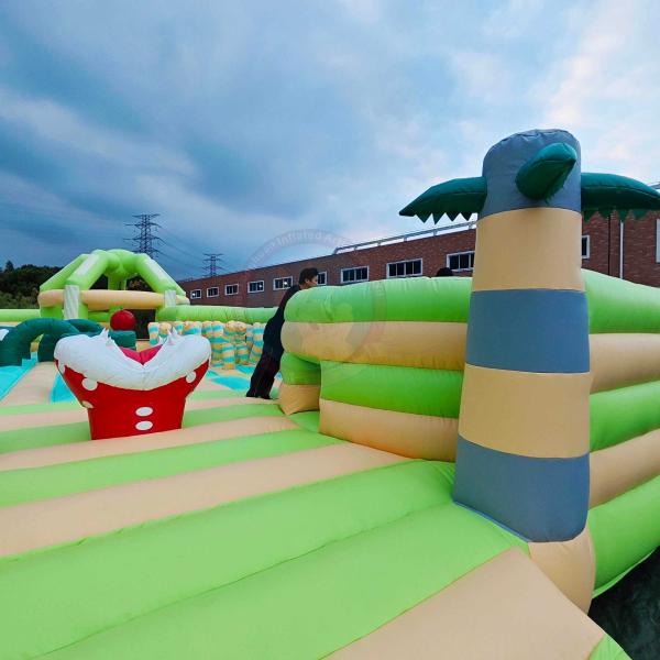 Quality Pastel Interactive Inflatable Playground with Spinning Play Zone and Soft for sale