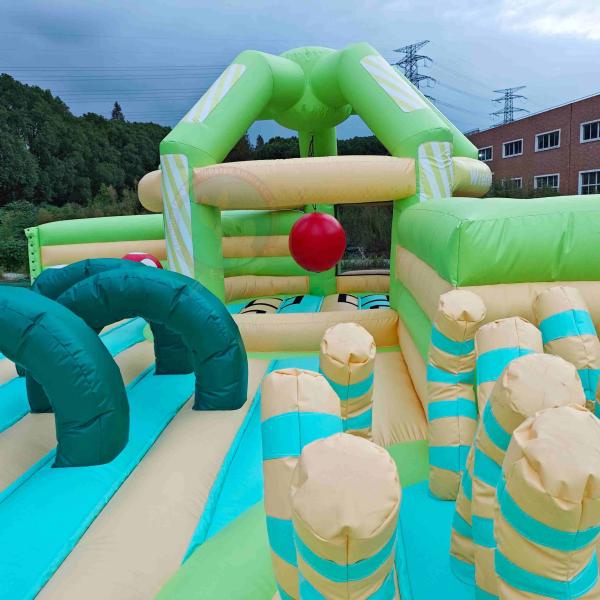 Quality Pastel Interactive Inflatable Playground with Spinning Play Zone and Soft for sale