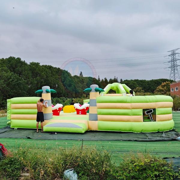 Quality Pastel Interactive Inflatable Playground with Spinning Play Zone and Soft for sale