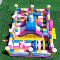 Quality Pink Inflatable Bounce Castle Kawaii Bouncer Slide Obstacle Course Fun City for sale
