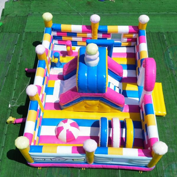 Quality Pink Inflatable Bounce Castle Kawaii Bouncer Slide Obstacle Course Fun City Outdoor Playground Princess Theme Custom Design for sale