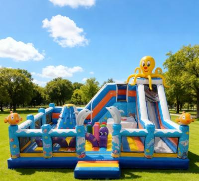 China Custom Inflatable Ocean Theme Playground With Marine Slide Bounce And Interactive Activity Areas For Kids Entertainment Projects for sale
