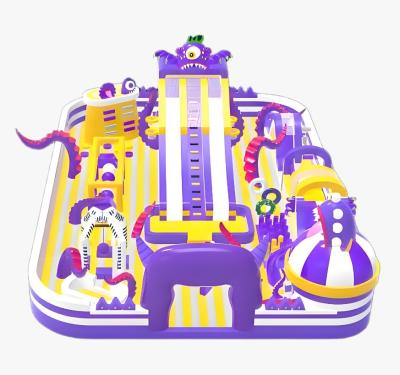 China Custom Giant Inflatable Amusement Park Big Bounce House Fun City/jumping Castle PVC Material Indoor/Outdoor for Kids Adults for sale