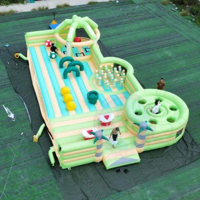 China Colorful Inflatable Fun City Kids Amusement Park Custom Obstacle Course Playground Commercial Inflatable Games for sale