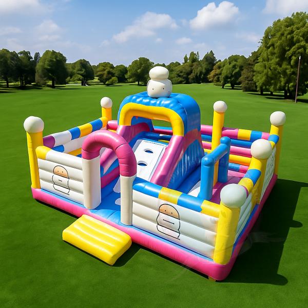 Quality Tonghuan Customizable Portable Pink Kawaii Inflatable Castle Bouncer Slide Outdoor Princess Theme PVC Material 50+ Person for sale