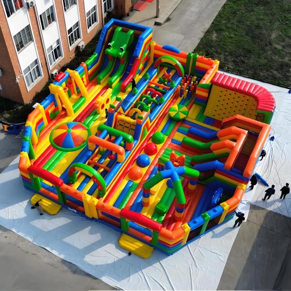 Quality Customized 66ft Giant Inflatable Obstacle Course Large PVC Outdoor Playground for School Commercial Use Recyclable Amusement Fun for sale