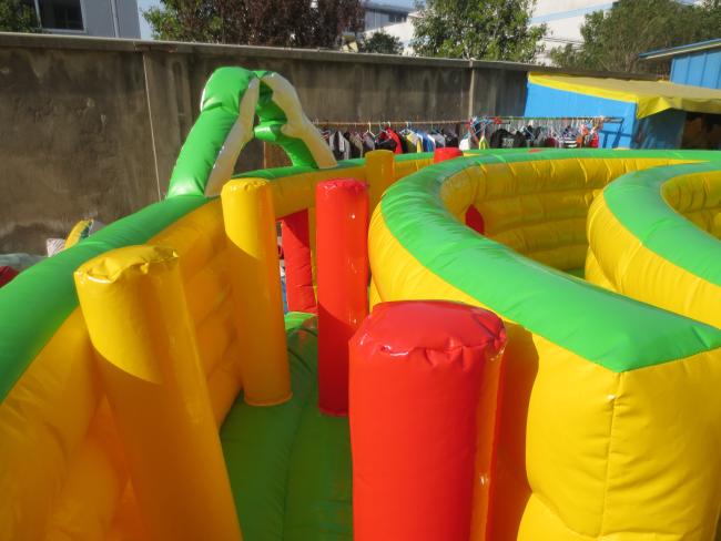 Figure-Eight Inflatable Obstacle Course with Slide for Outdoor Events view 4