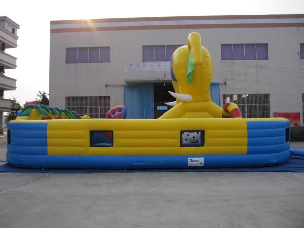 Quality Elephant Theme Inflatable Playground with Slide and Obstacle Area for sale
