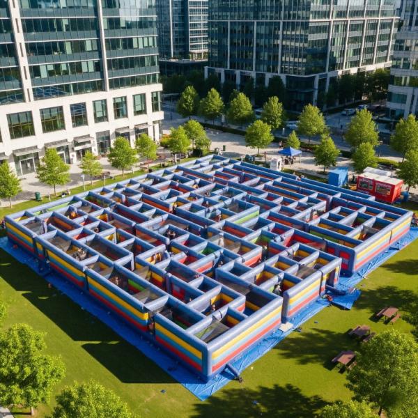 Quality Tonghuan Factory Bouncer Park Giant Bouncy House Inflatable Maze Playground 160+ Person Capacity Durable Certified PVC Outdoor for sale