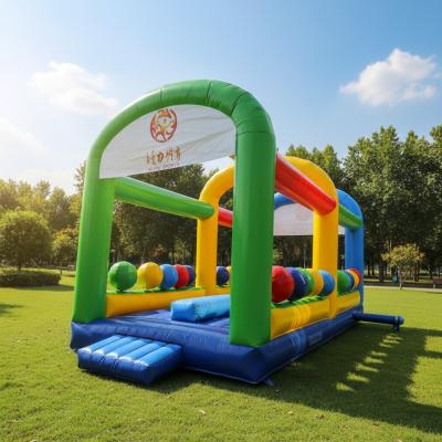 China China Factory Outdoor Inflatable Interactive Adult Sport Game with Ball Fun Sports Bouncer Mat Inflatable Obstacle Course for sale