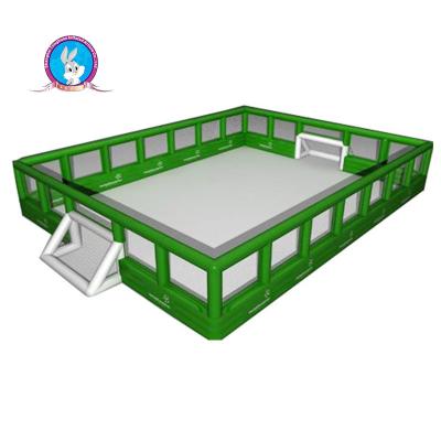 China Portable Soccer Training Field Inflatable Practice Pitch Quick Assembly Youth Academy System All Weather PVC for sale