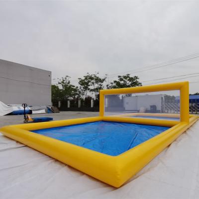 China Large Inflatable Water Sports Arena UV Resistant with Safety Netting for Hotel Resort Upgrades and Events Inflatable Volleyball for sale