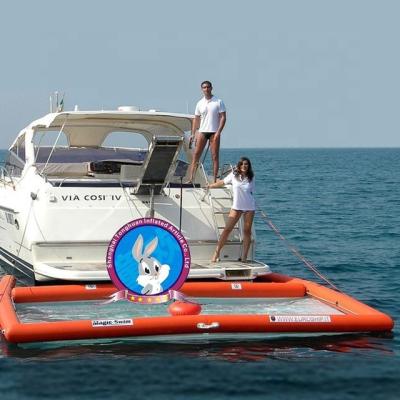 China Inflatable Floating Swimming Pool With Net for Yacht Inflatable Water Park Games for sale
