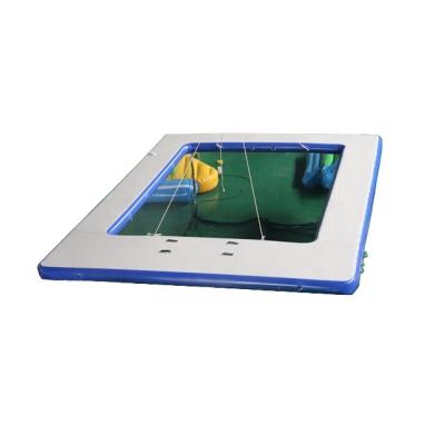 China Hot Sale Double Wall Fabric Commercial Inflatable Swimming Pool Floating Pool Sea Pool with Net for sale