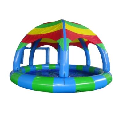 China China Factory Customized Inflatable Swimming Pool outdoor PVC Inflatable Pool Tent With Dome Tent Inflatable Floating Tent for sale