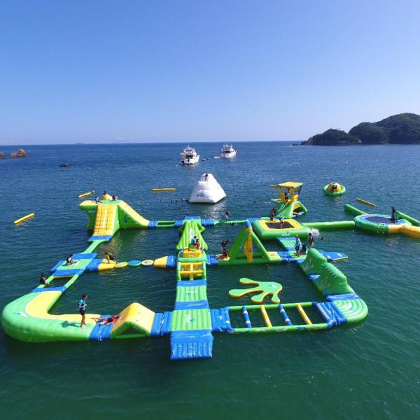 Quality Modular Inflatable Water Park with Custom Floating Obstacle Course Slides for sale