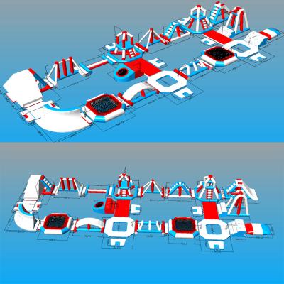China 45m Long Large Inflatable Sea Water Park Projects Factory Price Commercial Inflatable Floating Water Park for Sale for sale