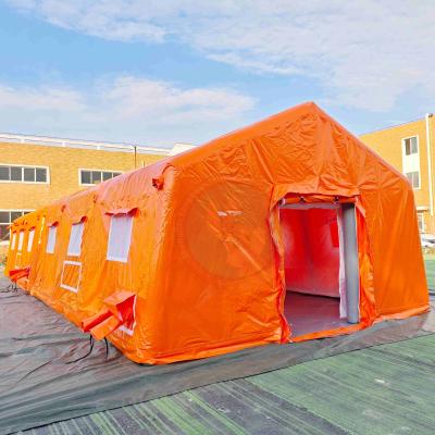 China Custom Inflatable Tent Orange Medical Shelter PVC Emergency Relief Space Outdoor Rescue Station Large Event Support Structure for sale