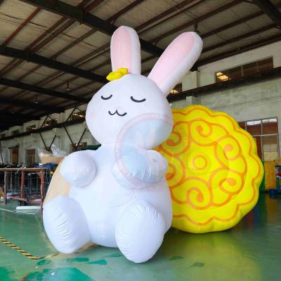 China Custom Inflatable Cartoon Rabbit Model Giant Bunny Decoration Inflatable Animal Figure for Festival Event Display Promotion for sale