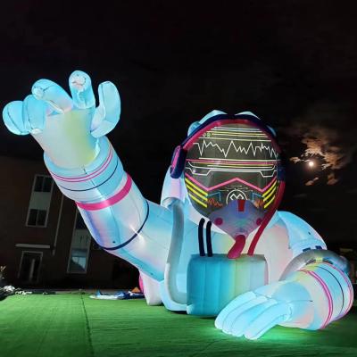 China Large Inflatable Astronaut Advertising Model With LED Lighting And Cartoon Character Design for Night Events Mall Displays Brand Campaigns And Public Installations for sale