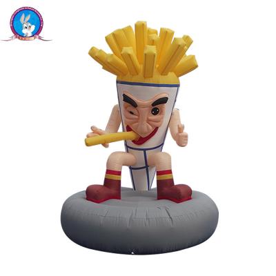 China Hot Sale Outdoor PVC Inflatable Fries Cartoon Character Model Customized Color Size UV/Digital Printing Electric Air Advertising for sale