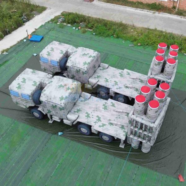 Quality Outdoor Inflatable Decoy Truck Designed for Temporary Deployment Simulation for sale
