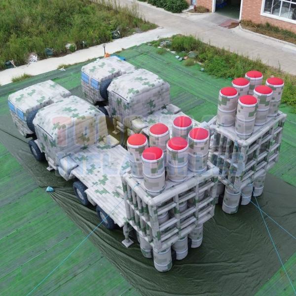 Quality Outdoor Inflatable Decoy Truck Designed for Temporary Deployment Simulation for sale
