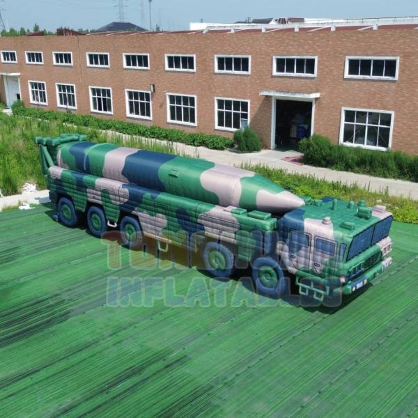 Quality Large Inflatable DF16 Missile Launcher Vehicle Model for Field Training Visual for sale