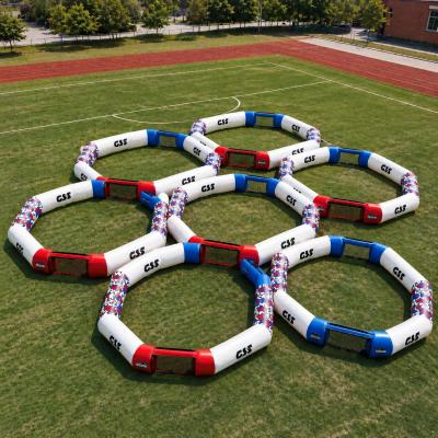 China Custom Inflatable Soccer Field Portable Football Arena With Enclosed Boundary Goal Sections Logo Printing School Club Training Event Sports Game Layout for sale