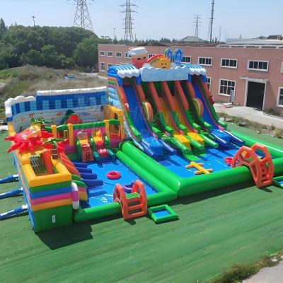 China Land Inflatable Water Park Custom Giant Inflatable Playground With Colorful Slide Pool Interactive Features Kids Activity Layout Event Rental Project Use for sale