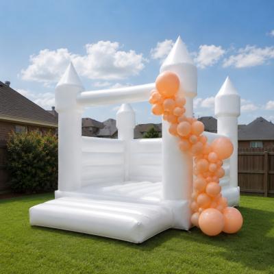 China White Wedding Bounce House Inflatable Bouncy Castle Elegant Party Play Structure Birthday Garden Celebration Family Event Equipment for sale