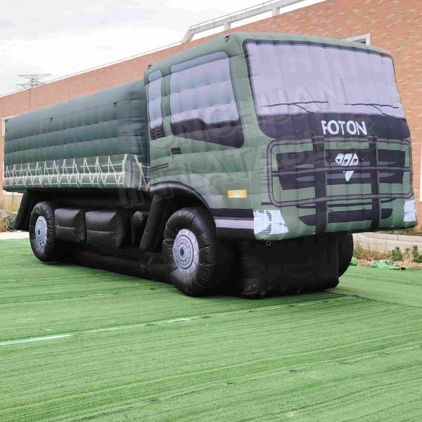 Quality Camouflage Inflatable Vehicle 1:1 Replica Large Truck Model for Exhibition Rental Projects Simulation Training for sale