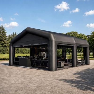 China Commercial Inflatable Party Tent Black Pavilion Shelter with Spacious Interior for Hospitality Areas Event Rentals Exhibitions and Temporary Outdoor Venues for sale
