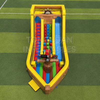 China Custom Pirate Ship Inflatable Obstacle Course with Commercial Slide for sale