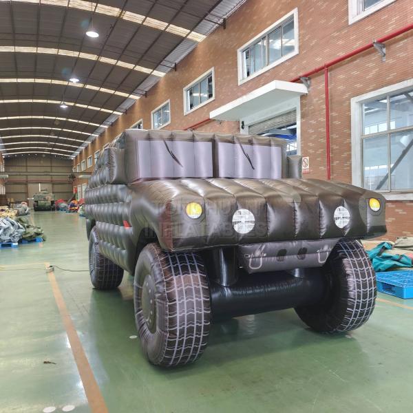Quality Custom Inflatable Humvee Style Vehicle Decoy with Realistic Shape Printed Tires and Rapid Deployment Air Structure for Training Displays for sale