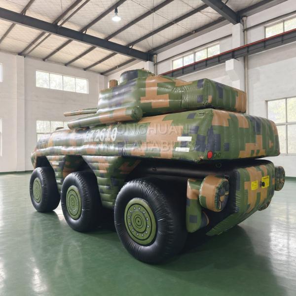 Quality Custom Airtight Inflatable Launcher Style Vehicle Decoy with Camouflage Printing Multi Axle Body and Rapid Field Deployment for Training Projects for sale