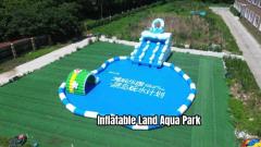 Giant Inflatable Land Water Park Custom Round Pool Water Slide Crawl Tunnel Kids Activity PVC