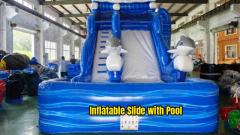 Giant Inflatable Water Slide With Pool Commercial PVC Bouncer Playground Custom Outdoor Inflatable C